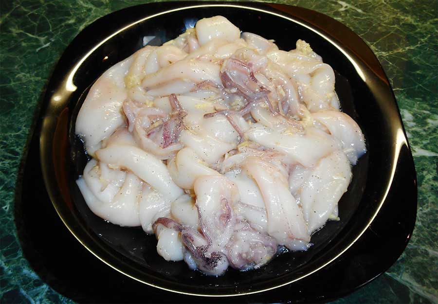 Fokhagymás sült kalmár